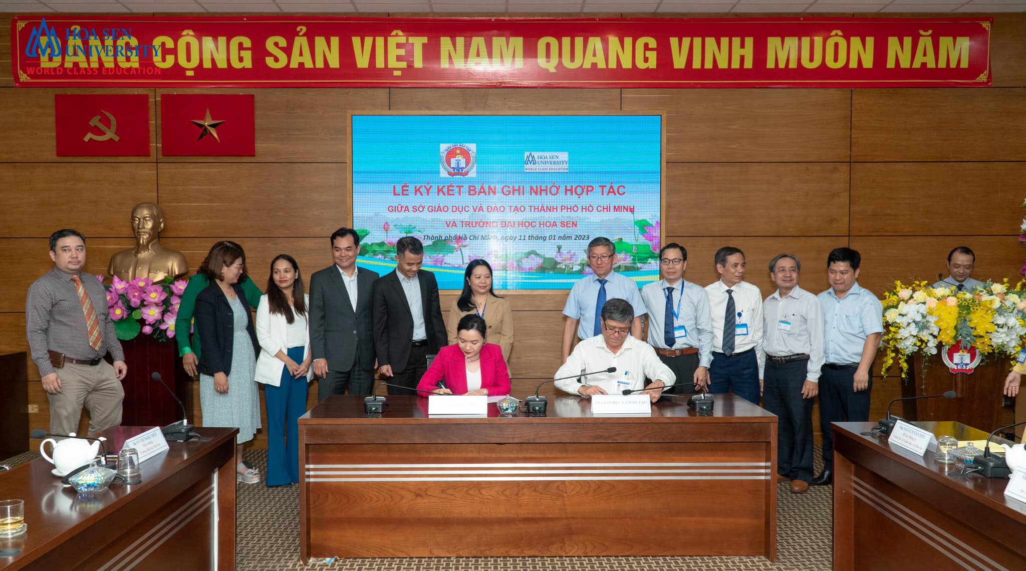 Hoa Sen University signed a comprehensive cooperation agreement with the Department of Education ...